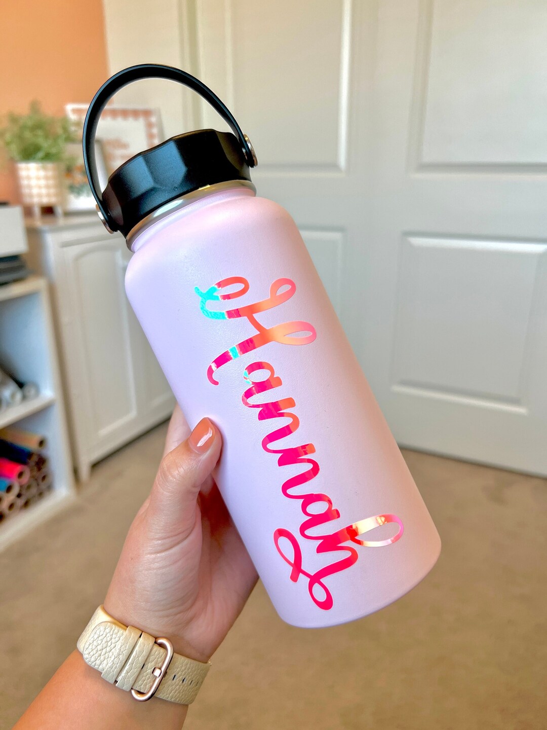 Hannah Font // Custom Vinyl Name Decal // Vinyl Stickers // Holographic ...