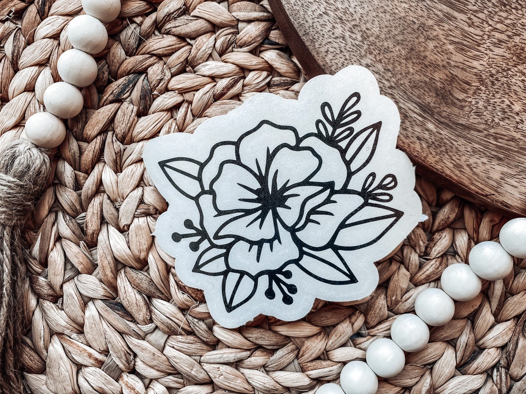 Floral Line Art Vinyl Flower Decals // FREE SHIPPING // Vinyl Decals ...