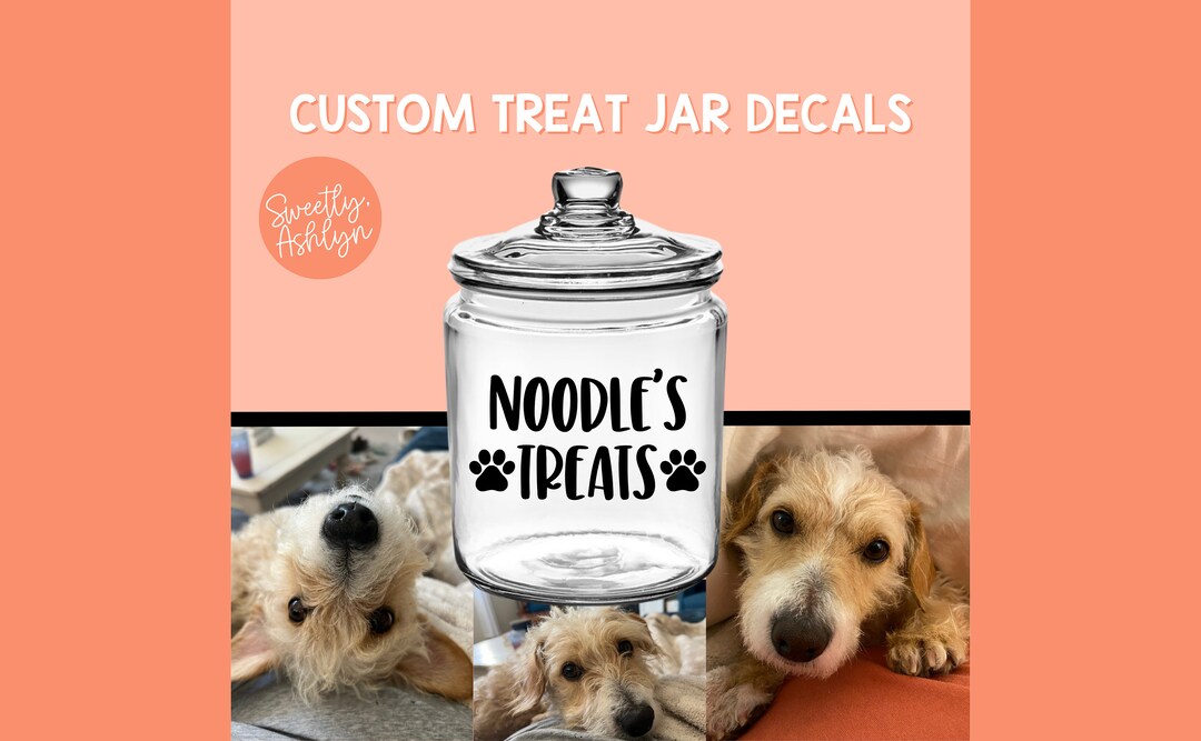 Dog Treat Jar Decals // Cat Treat // Custom Jar Decals // Personalized ...