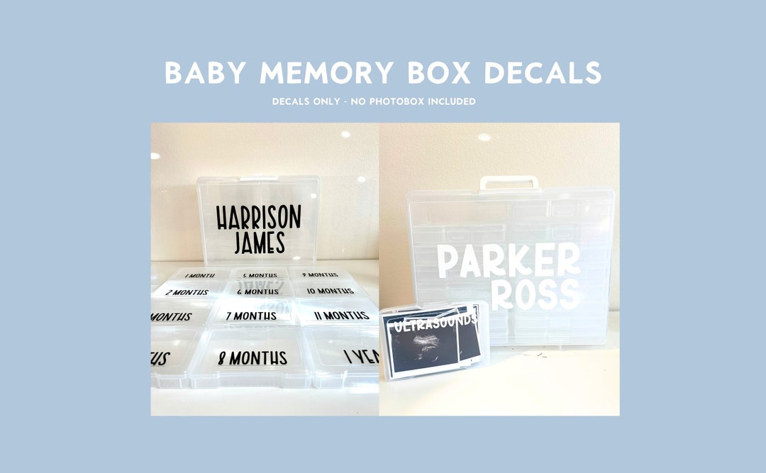 Baby Memory Box Decals // Photo Box Labels for Baby Keepsakes ...