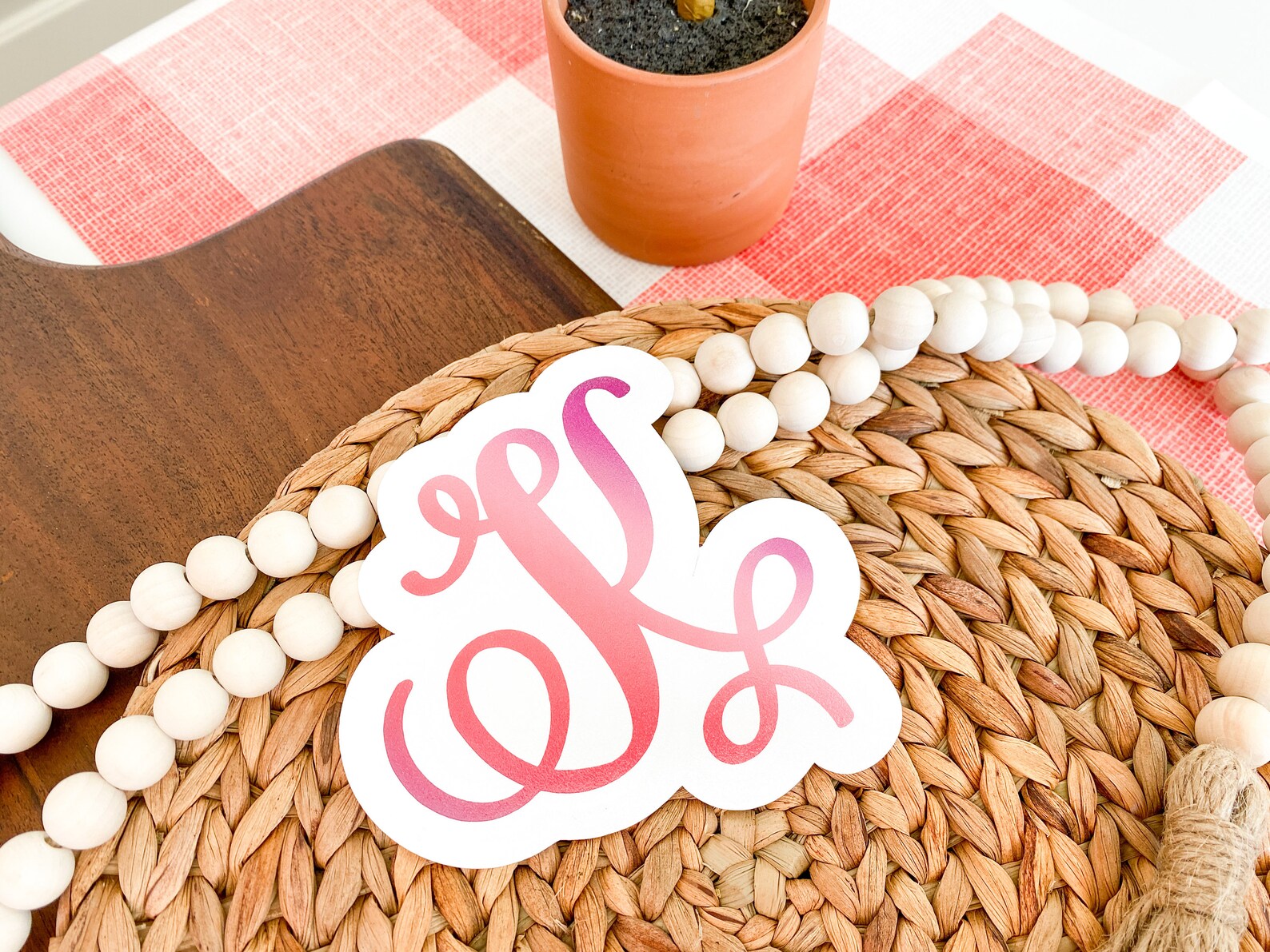 Kayla Monogram // Custom Letter Vinyl Decal // Vinyl Stickers - Etsy