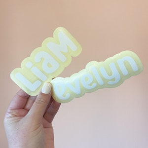 Lainey Font // Custom Vinyl Name Decal // Vinyl Stickers // Holographic ...