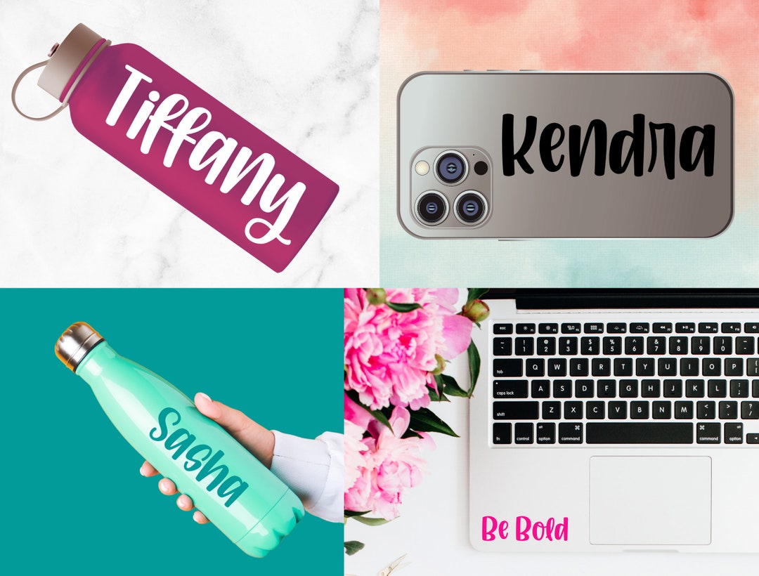 Kendra Font // Custom Name Vinyl Decal // Vinyl Stickers // Holographic ...