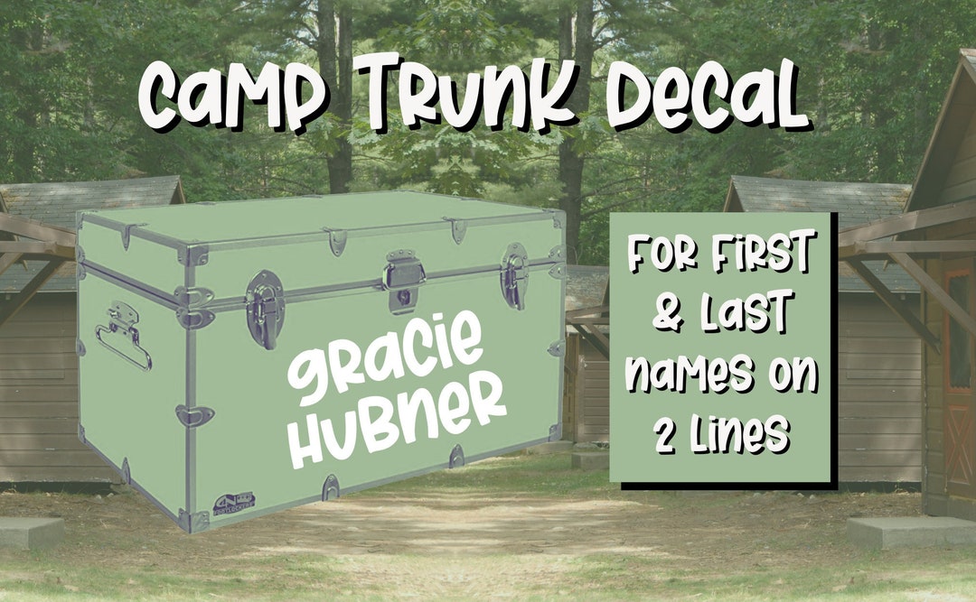Camp Trunk Personalized Name Decal // Camp Trunk Decal // Name Sticker ...
