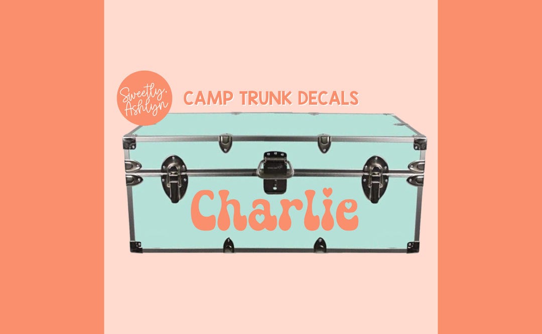 Summer Camp Trunk Name Decal – Custom Vinyl Name Sticker for Footlocker ...