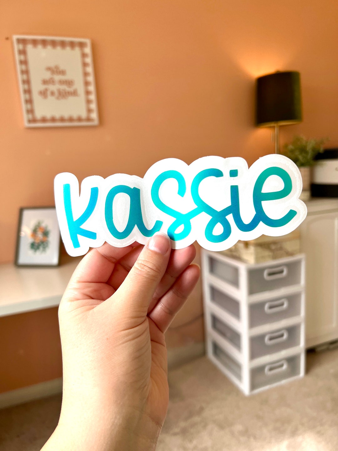 Marlie Font // Custom Name Vinyl Decal // Vinyl Stickers // Holographic ...