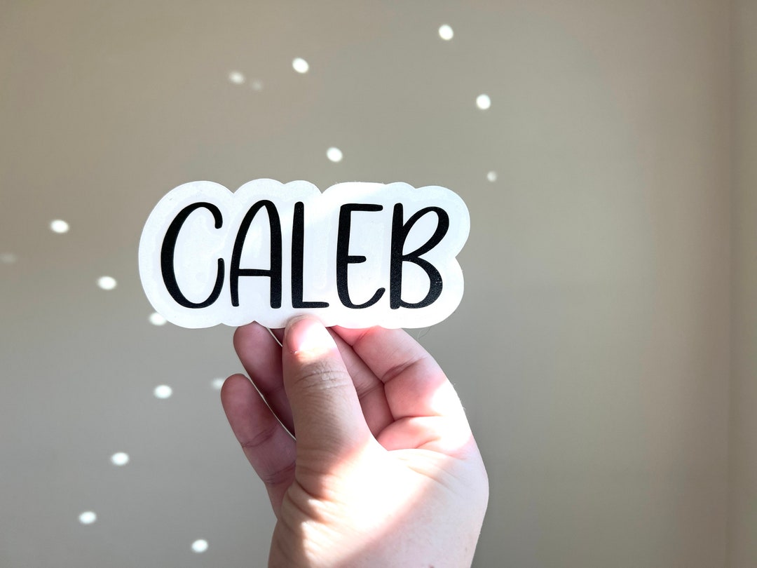 CALEB Font // Custom Vinyl Name Decal // Vinyl Stickers // Holographic ...