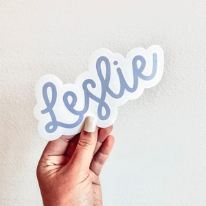 LESLIE Font // Custom Vinyl Name Decal // Vinyl Stickers // Holographic ...