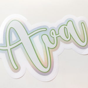 LAYERED 6" Wide Emerald Font Name Decals Personalized Name Vinyl Decal ...