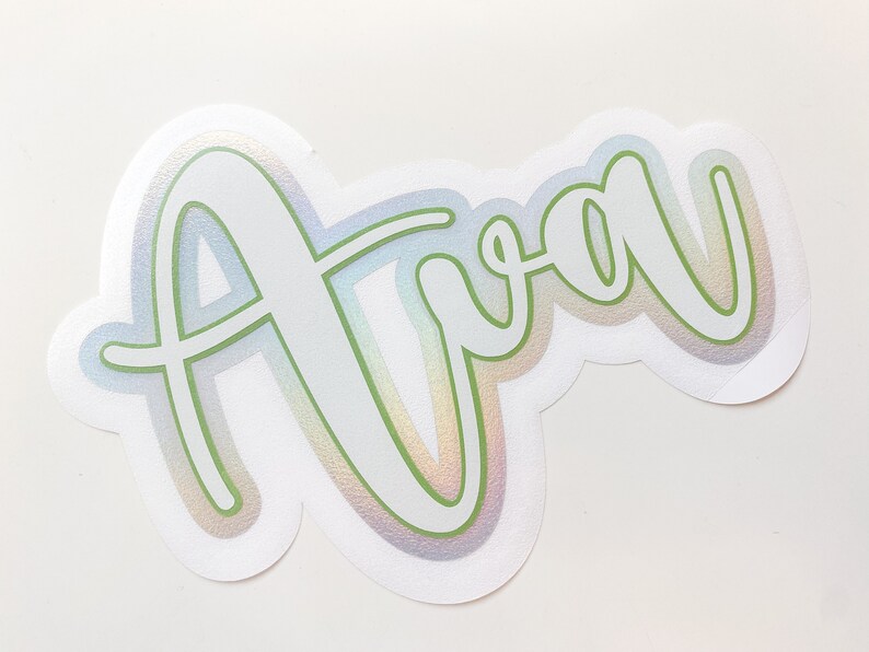 LAYERED 6" Wide Emerald Font Name Decals Personalized Name Vinyl Decal ...