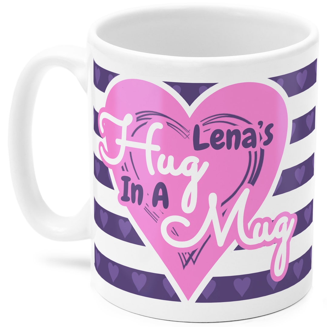 Lena Mug, Lena's Hug in a Mug, Name Gift purple and Pink - Etsy