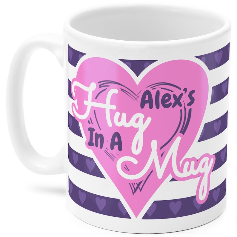 Alex Mug Alex's Hug in a Mug Name Gift purple and Pink - Etsy