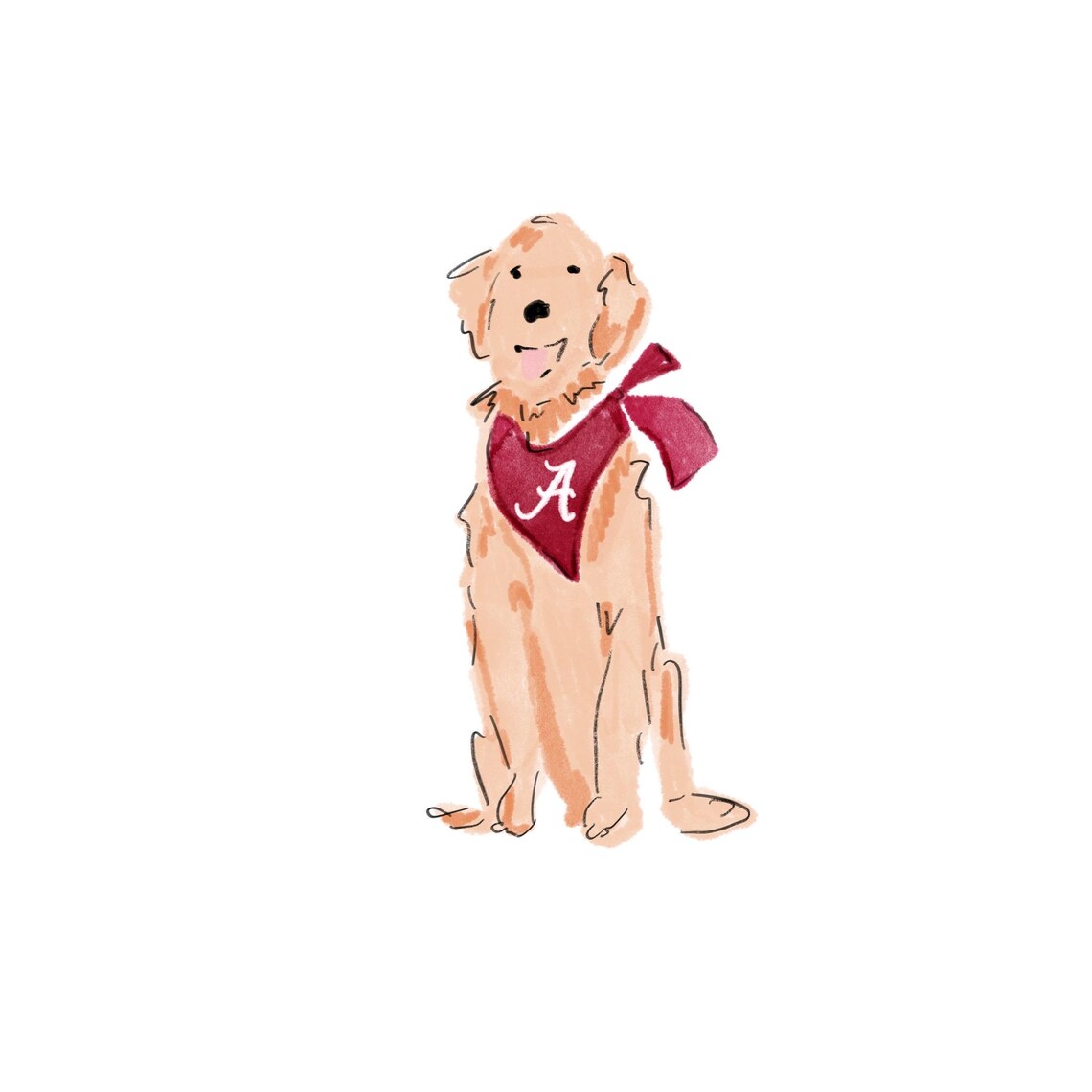 Alabama Golden Retriever Watercolor Digital Print - Etsy