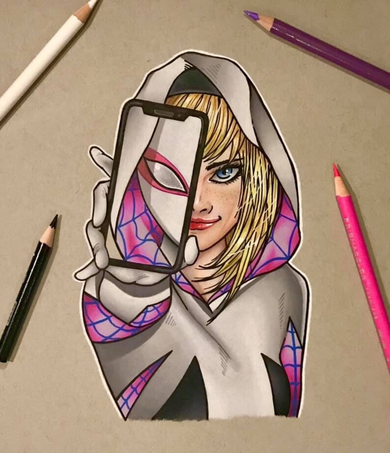 Spider Gwen Art Print - Etsy
