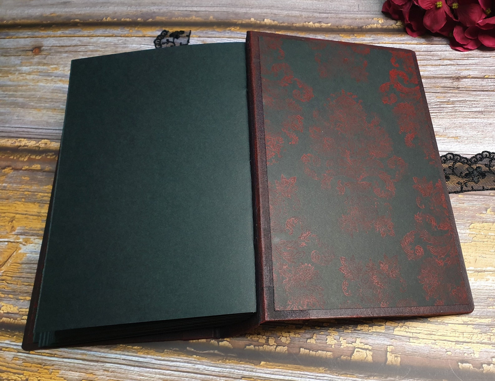 Elegant Gothic Wedding Guest Book | Handcrafted Keepsake for Your ...
