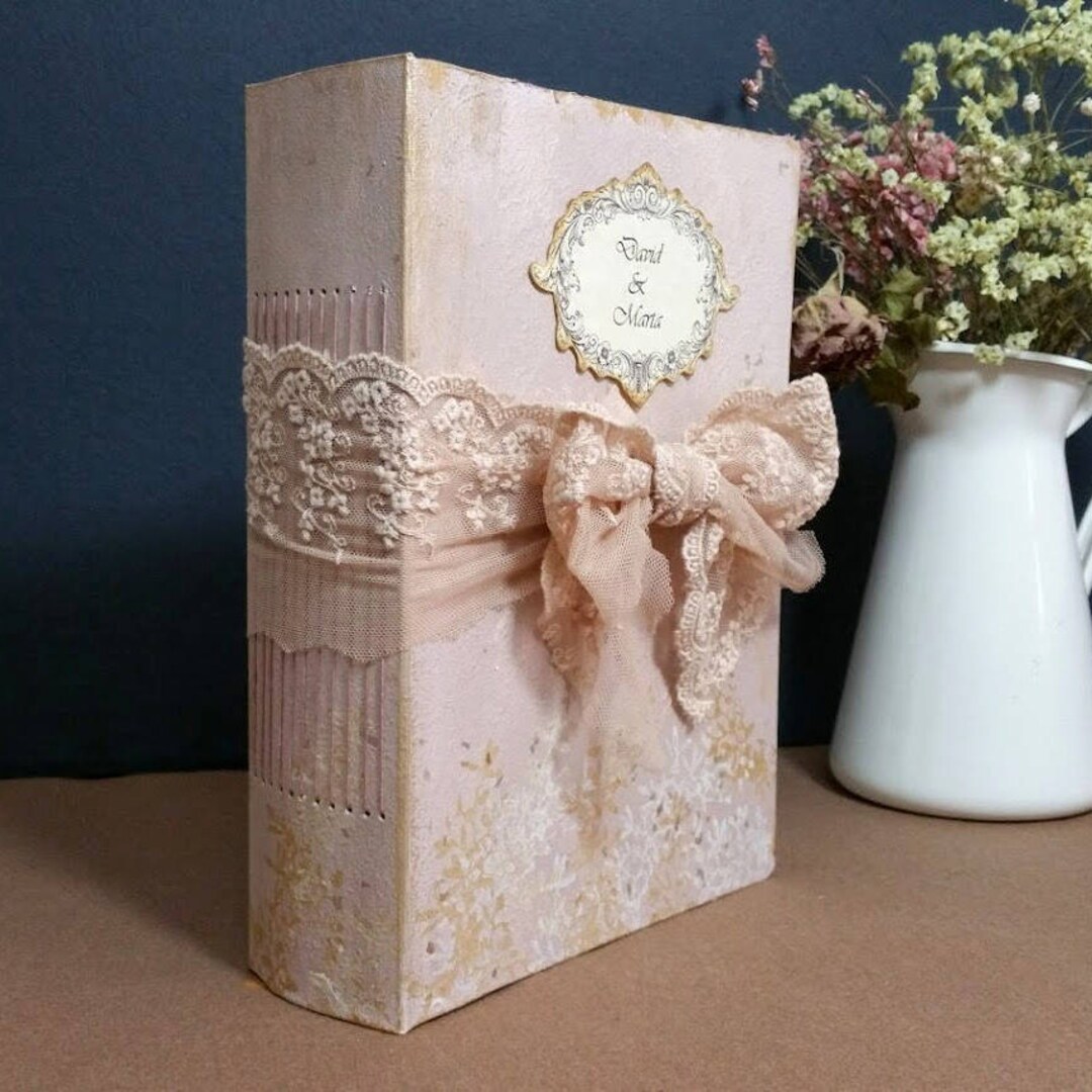 Blush Pink Gold Wedding Guest Book, Rose Quartz Wedding Memory Book ...