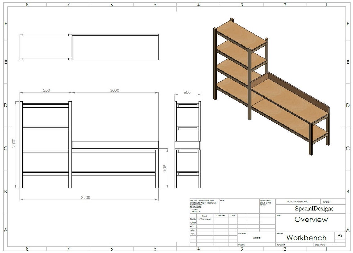 Build Your Own Workbench With This Easy and Detailed Blueprint! - Etsy