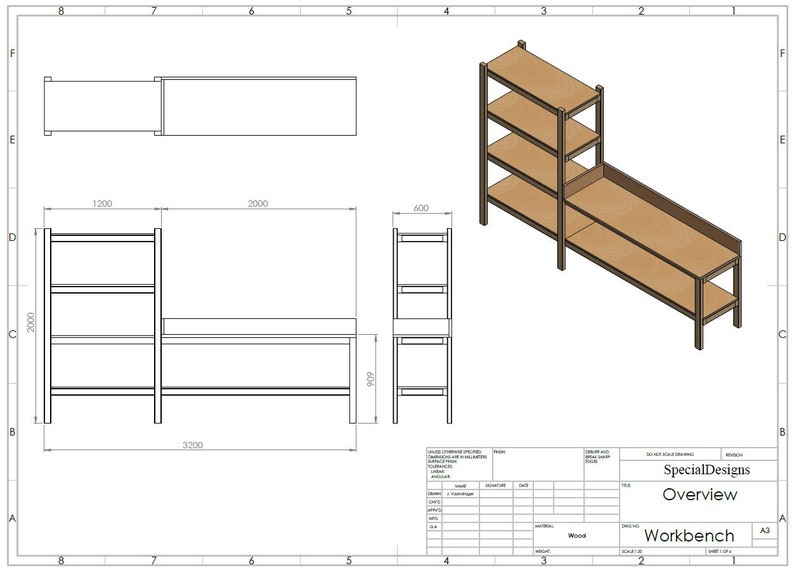 Build Your Own Workbench With This Easy and Detailed Blueprint! - Etsy