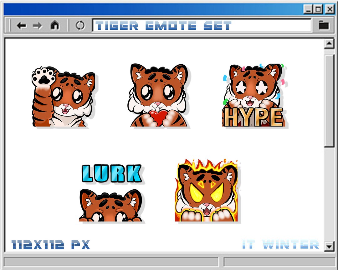Tiger Emote Set - Etsy