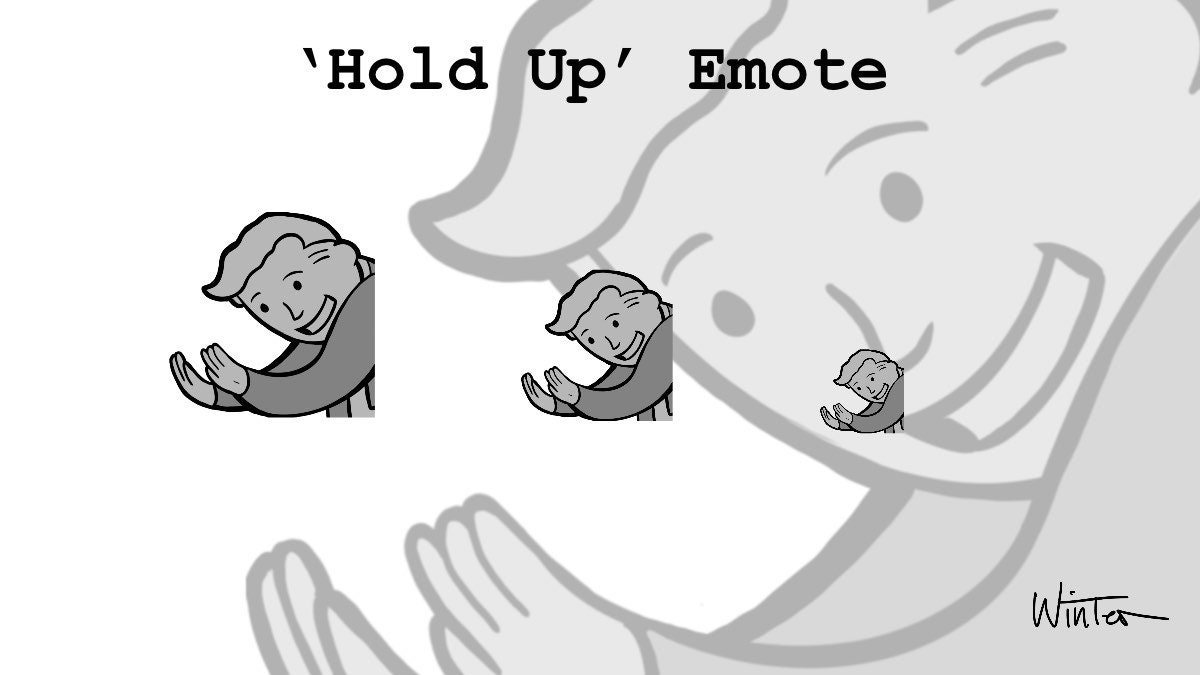 Hold up Emote | Etsy