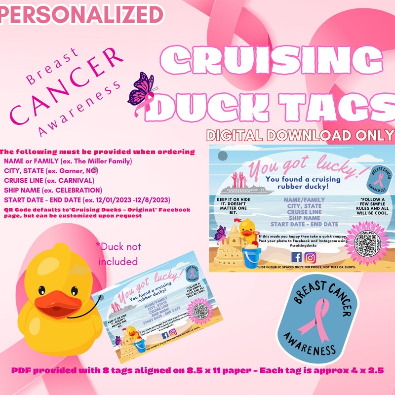 Breast Cancer Rubber Duck - Etsy