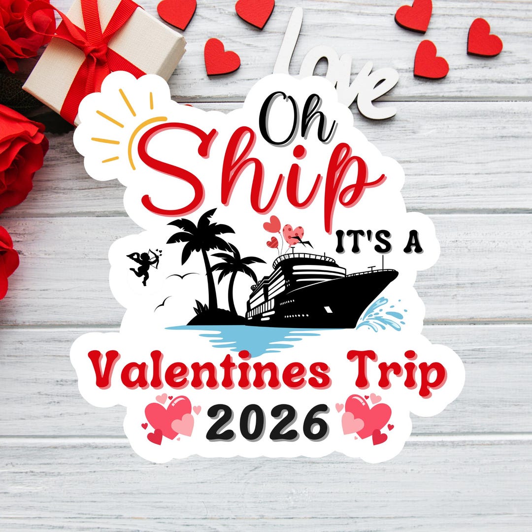 Oh Ship It's A Valentines Trip Cruise Door Magnet | Valentines Day ...