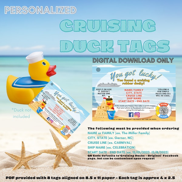 Cruising Duck Labels - Etsy