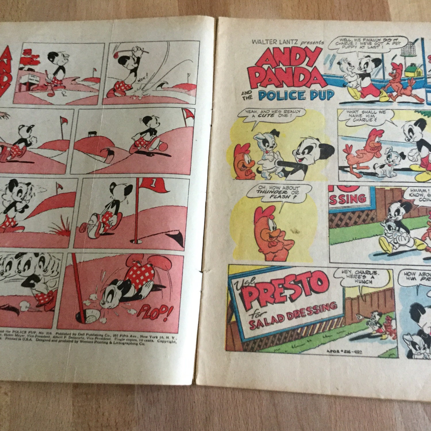 Andy Panda by Walter Lantz Police Pup 1949 No.216 Dell - Etsy