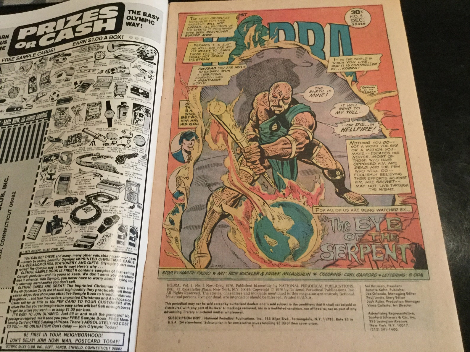 Kobra DC Comic 1976 Volume 1 Number 5 - Etsy