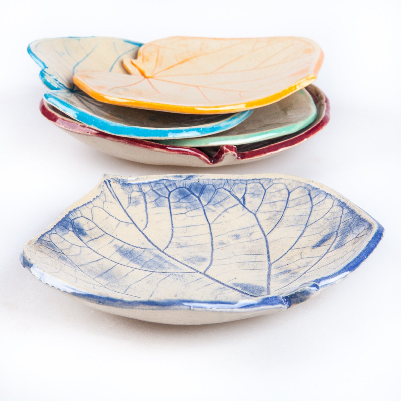 Mini Ceramic Leaf Shape Dishes Set of Small Bowls - Etsy