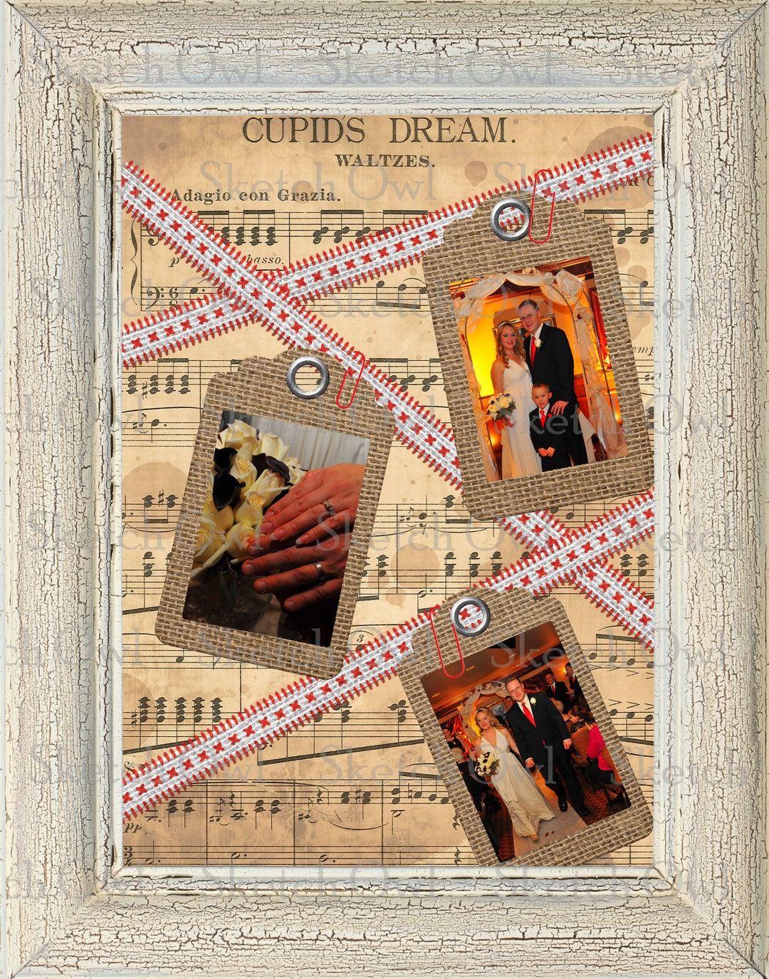 Photo Frame With Sheet Music and Burlap Tag Look Image - Etsy