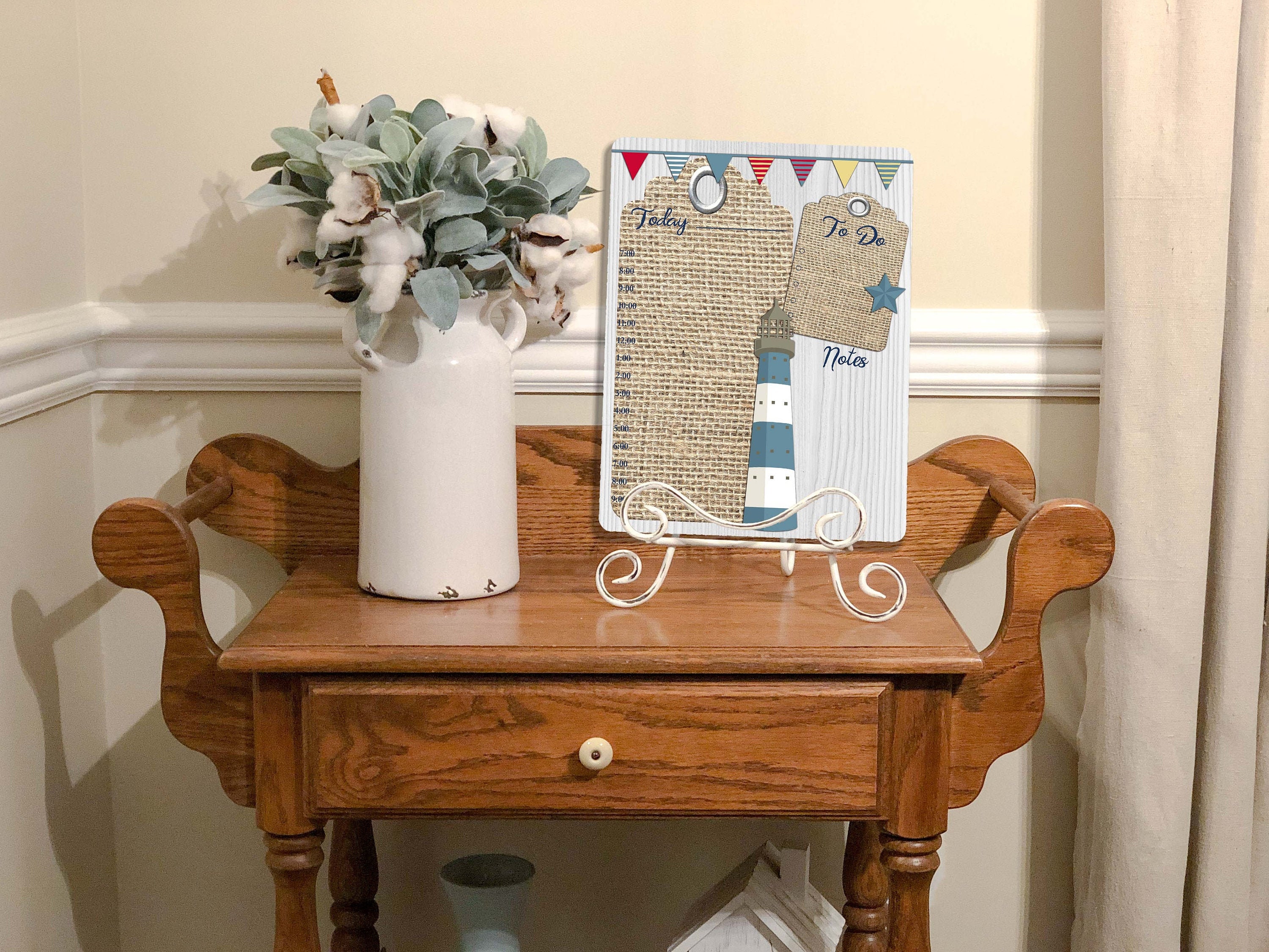 Daily Calendar Blue Beach Nautical Theme With Blue Wood Frame - Etsy