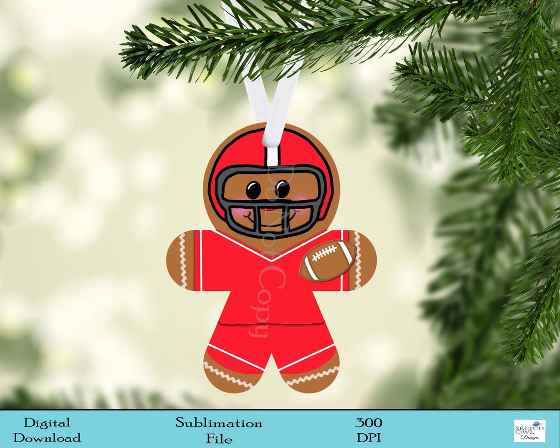 Gingerbread Man Football Ornament Christmas Football - Etsy UK