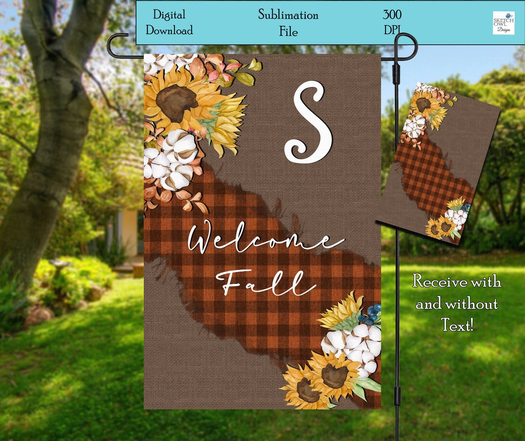 12x18 Flag, Sunflower Flag, Garden Flag Design, Fall Garden Flag ...