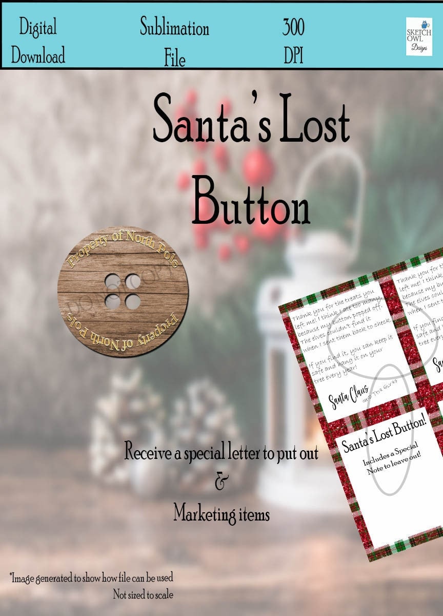Santas Lost Button Santa Lost His Button Christmas Magic - Etsy