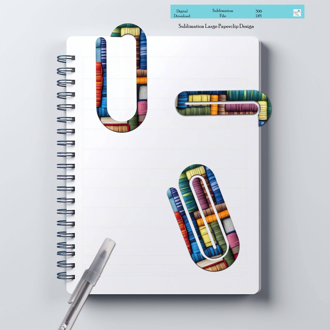 Large Sublimation Paper Clip Design, Books Felt, Great Teacher Gift ...