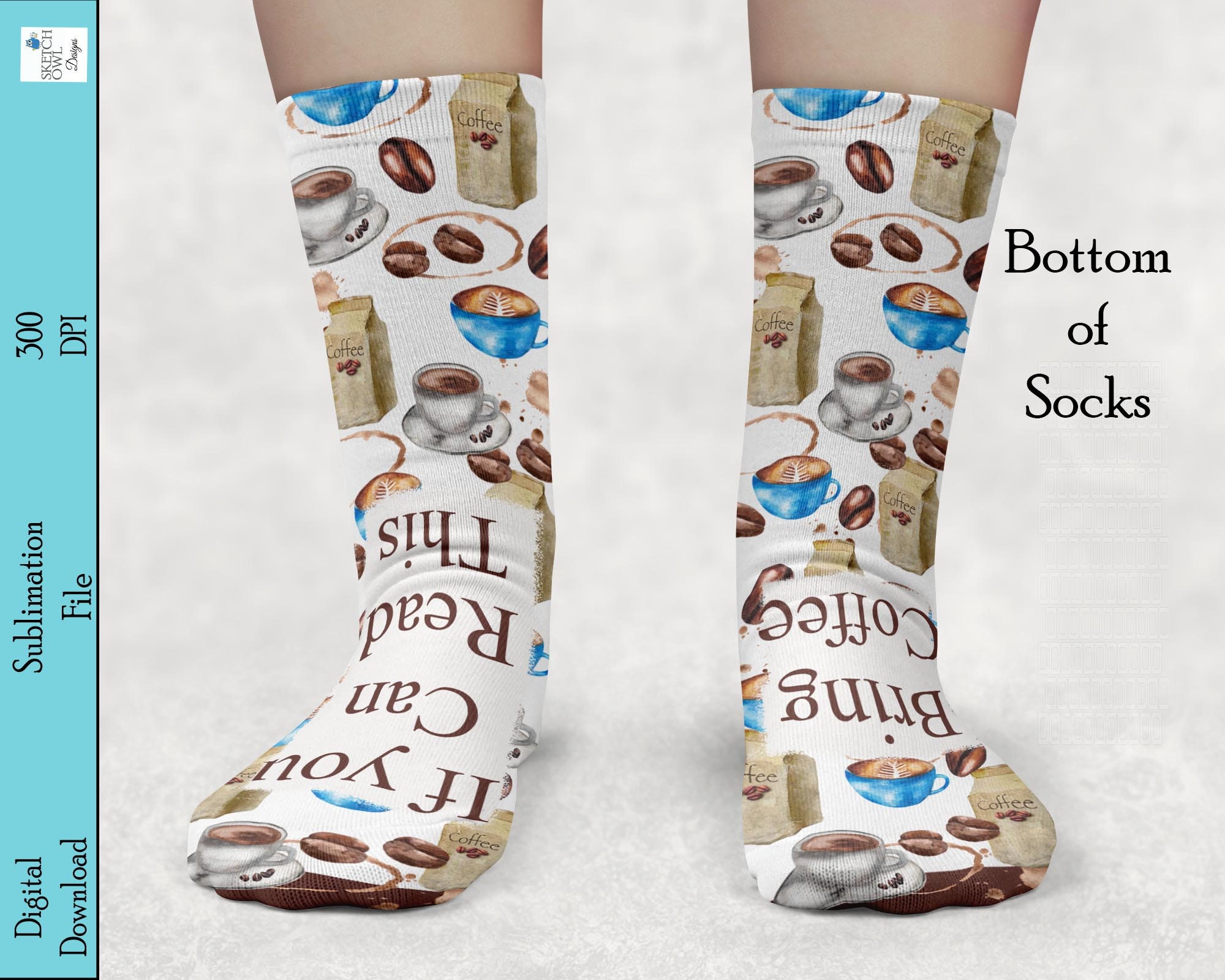 Sublimation Socks Design Coffee Socks Sock Bundle Bring | Etsy