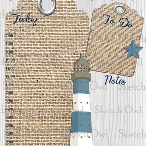 Daily Calendar Blue Beach Nautical Theme With Blue Wood Frame and ...