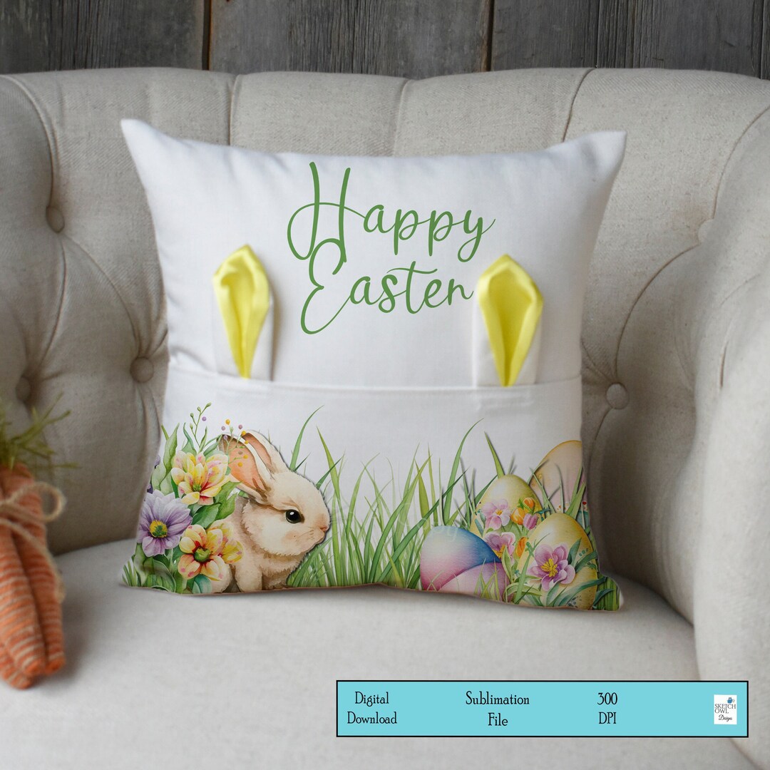 Easter Pillow Design, Pillow With Bunny Ears, Happy Easter Decor,easter ...