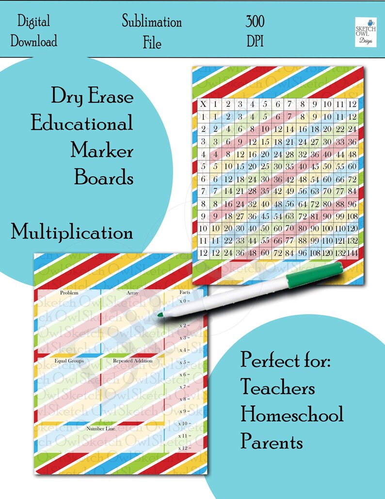 Multiplication Learning Board Design 3-4 Grade Education Dry | Etsy
