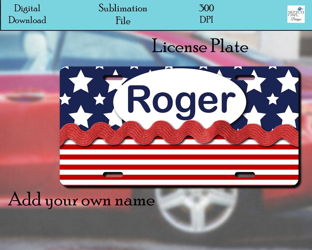 License Plate Design, Patriotic, USA, Car Accessory, Great Gift ...
