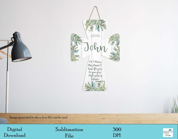 Confirmation Cross Design Multi Use Design Verse White | Etsy