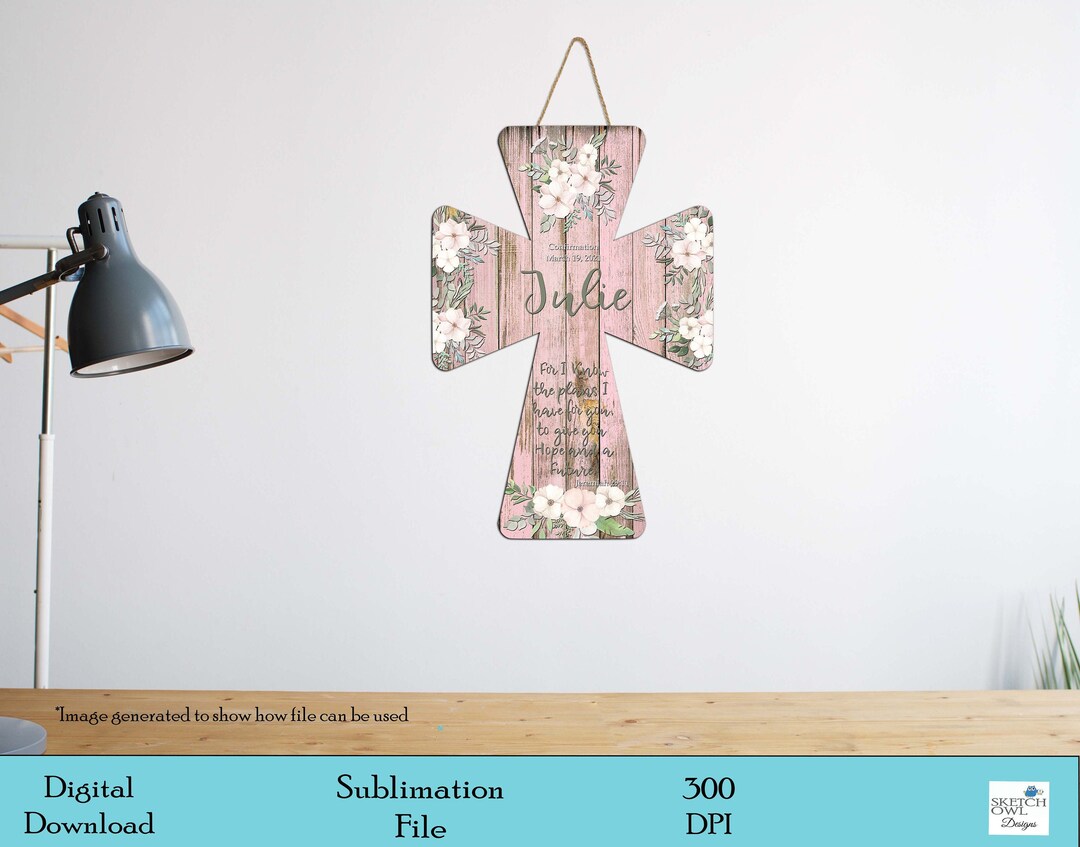 Confirmation Cross Design, Multi Use File, Pink Flowers, Cross Shape ...