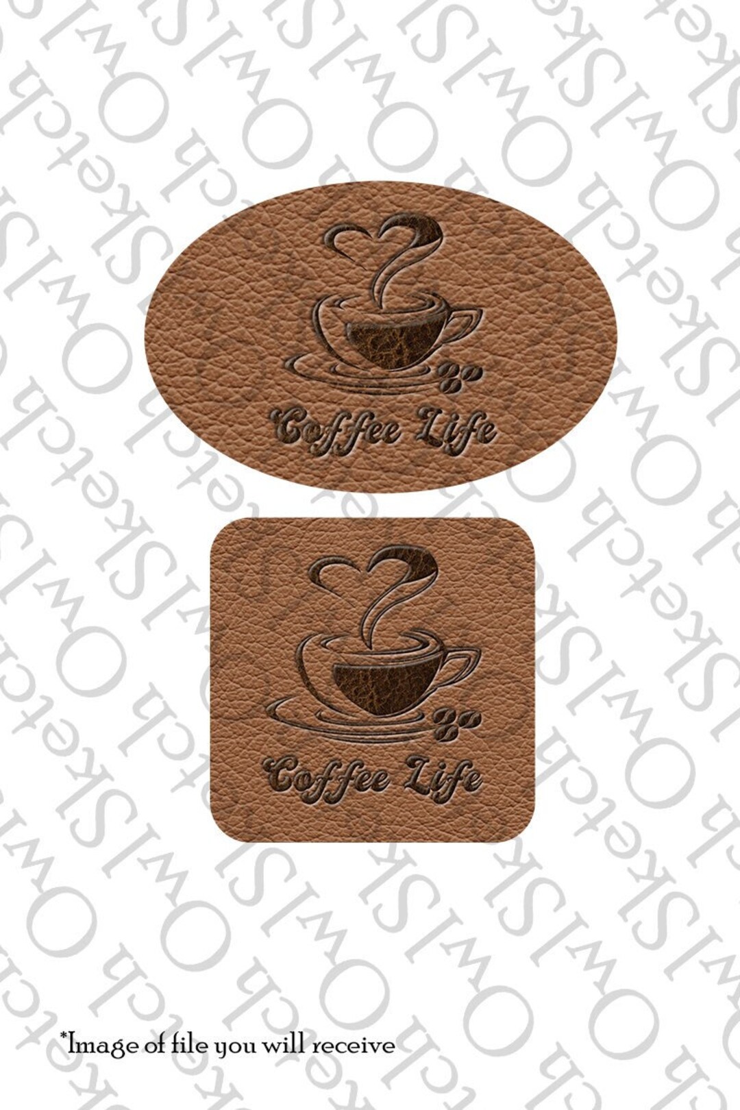 Hat Patch Design, Leather Look, Coffee Life Hat Patch, Sublimation ...