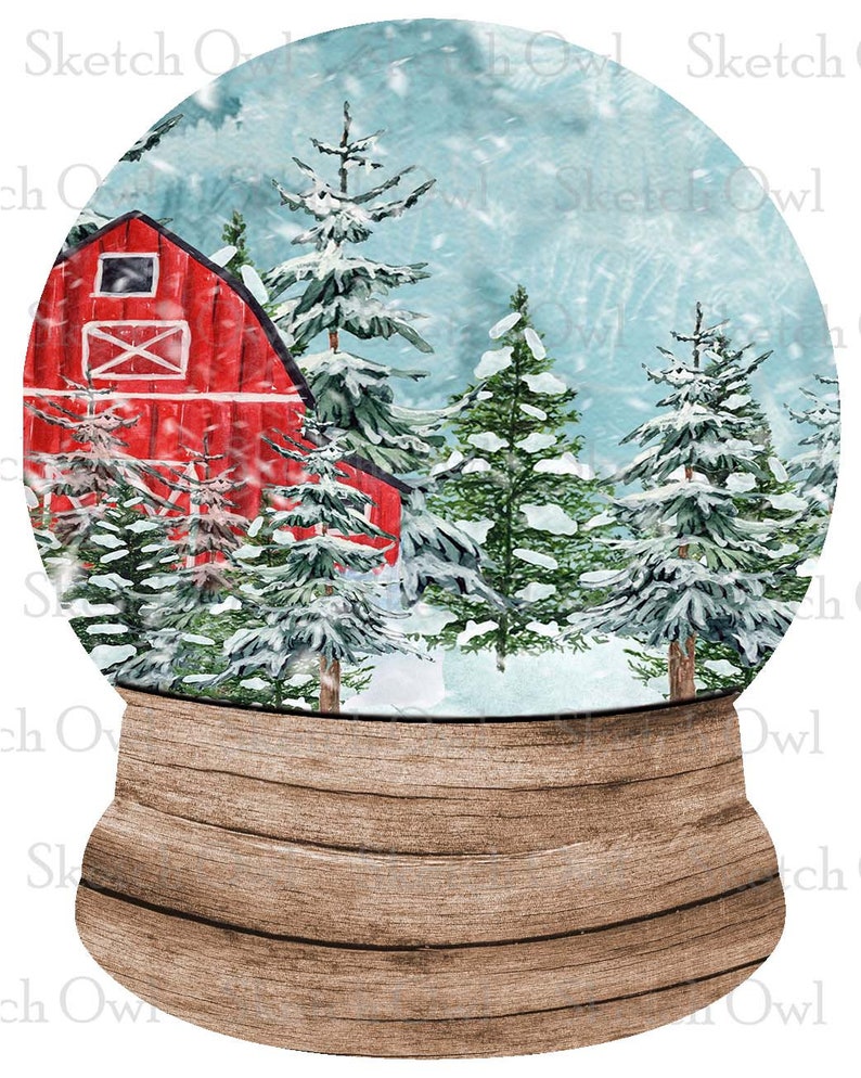 Snow Globe Country Ornament Barn Ornament Snow Globe Design - Etsy