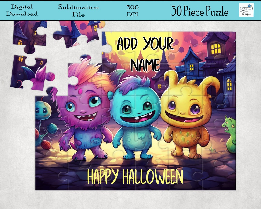 Halloween Puzzle, Cute Trick or Treat Gift Kids, Puzzle, 30pc Puzzle ...