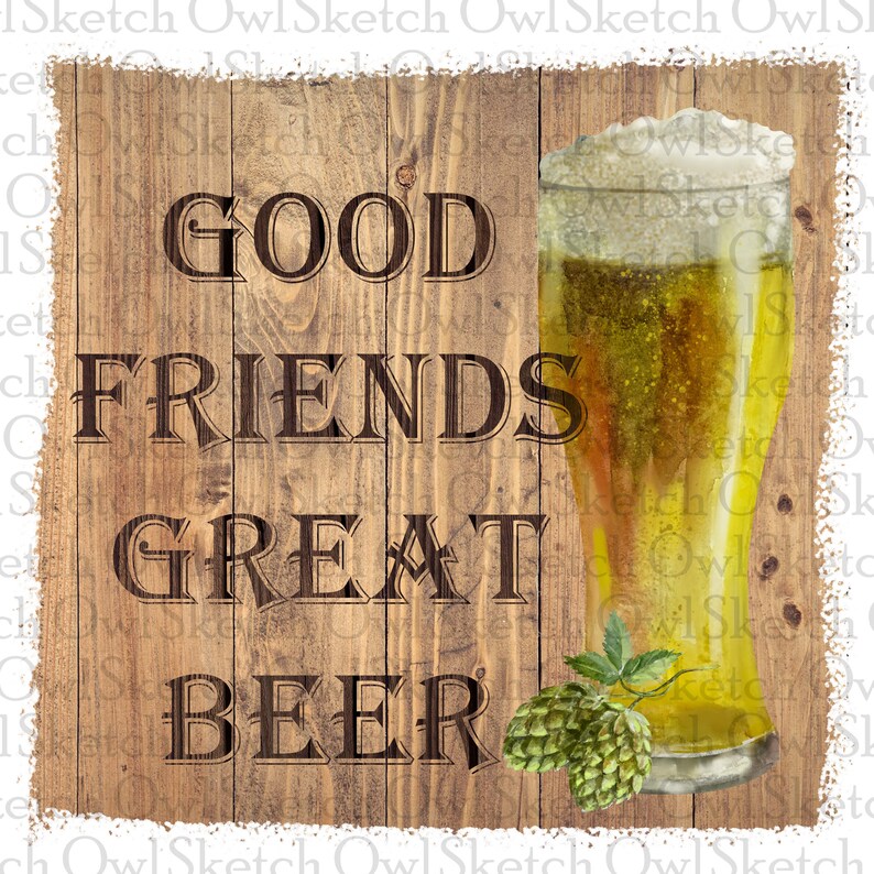 Good Friends Great Beer Beer Coaster Beer Square Design - Etsy
