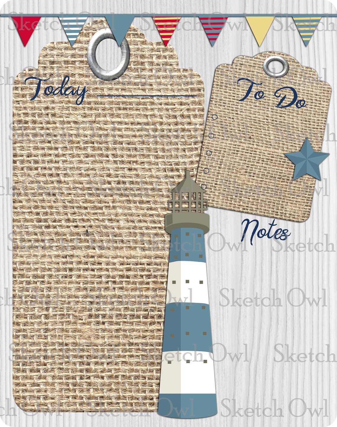 Daily Calendar Blue Beach Nautical Theme With Blue Wood Frame - Etsy