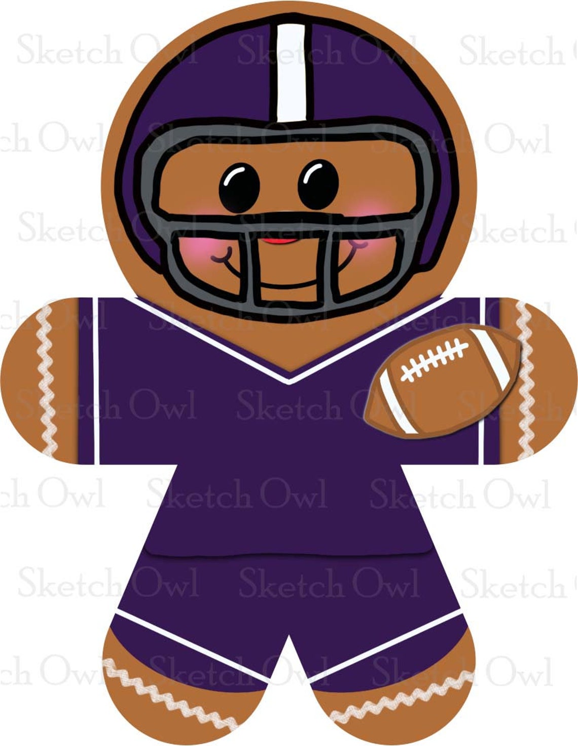 Gingerbread Man Football Ornament Christmas Football - Etsy