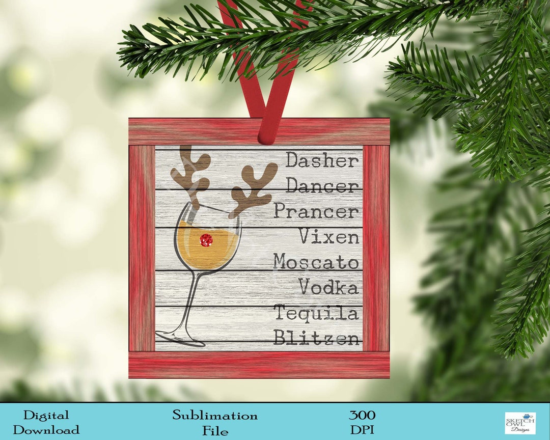 Drinking Square Ornament Design, Christmas Tile, Funny Christmas ...